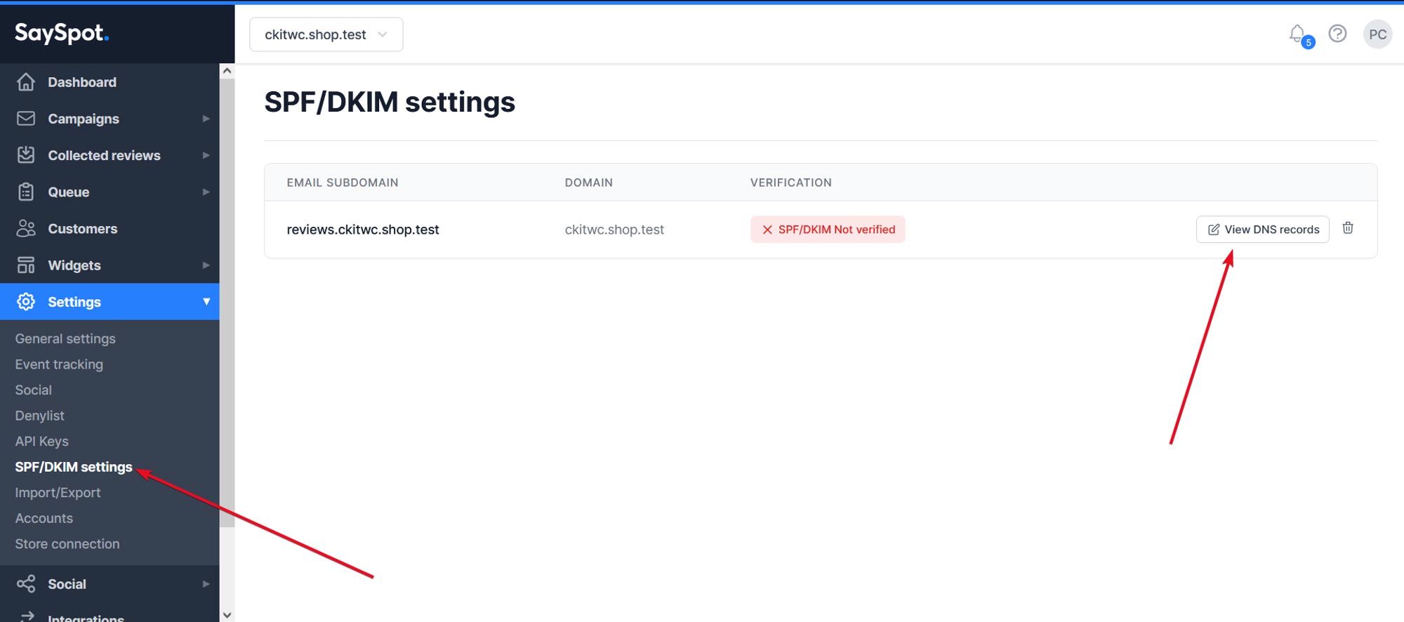 Configuring your SPF and DKIM settings - SaySpot